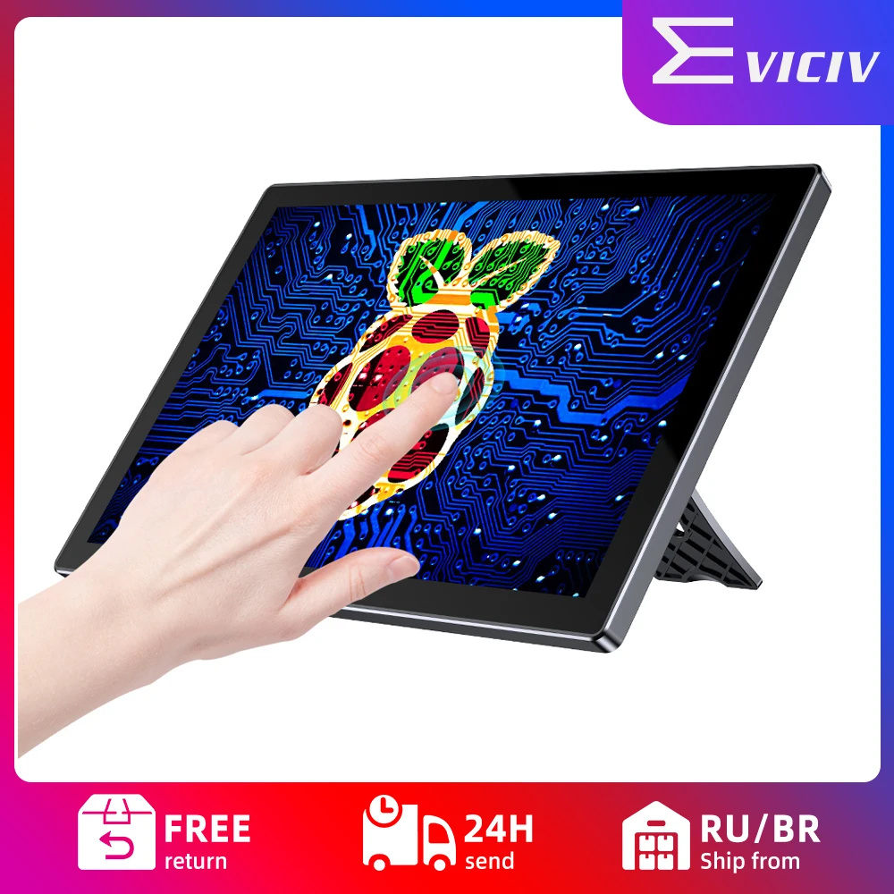 EVICIV-10-1-Inch-Portable-Monitor-TouchScreen-Raspberry-Pi-2-3-4-Case ...