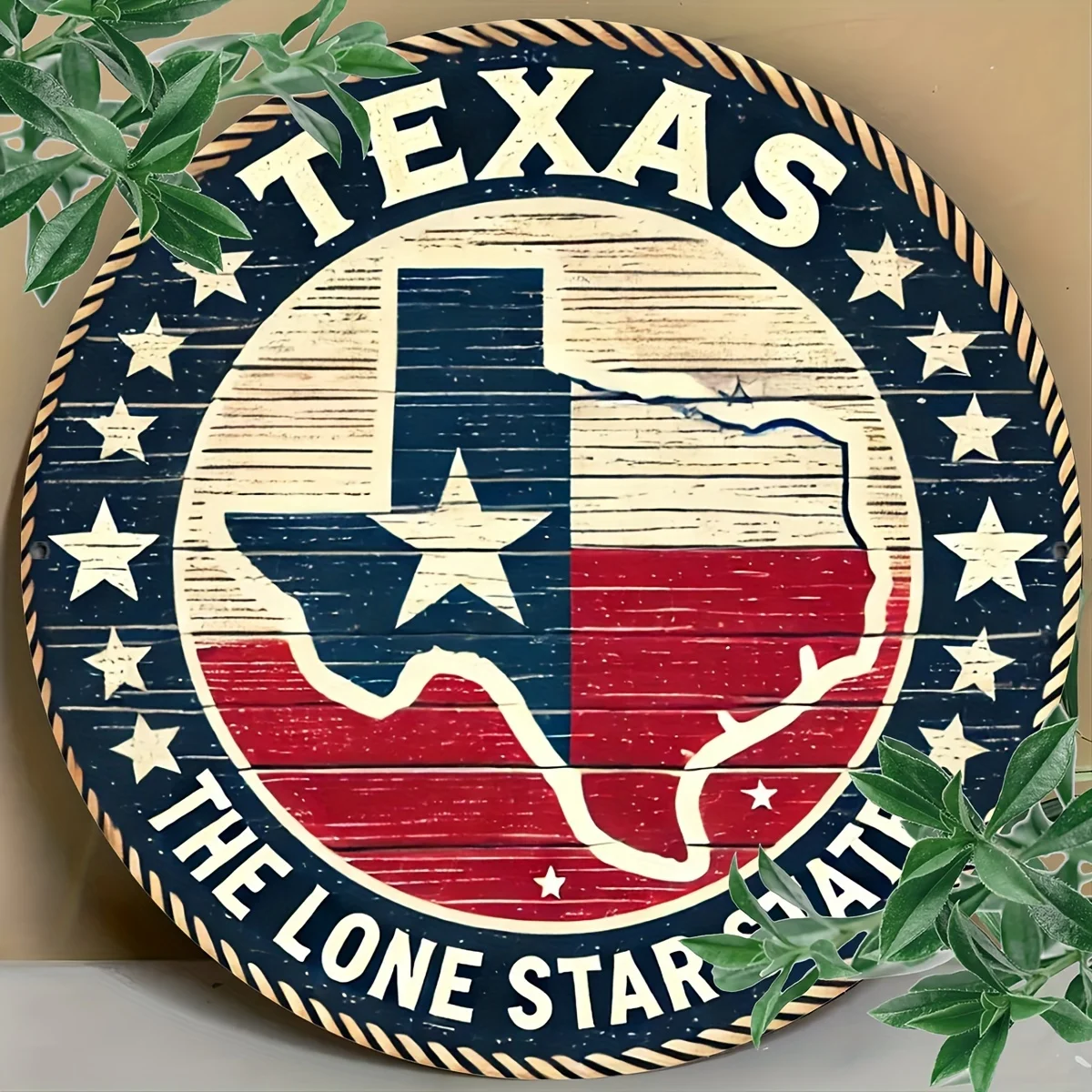 Texas Pride 8x8 pouces Art mural rétro en métal - "THE LONE STAR STATE ...