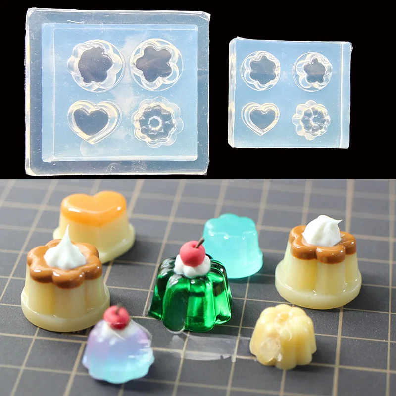 Diy Mini Pudding Epoxy Resin Mold Food Play Miniature Pinching Mould ...