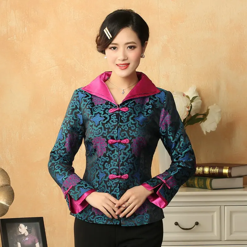 Aesthetics Women Vintage Coat Flower Pattern Tapestry Double Layered ...
