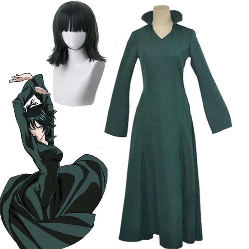 Anime-One-Punch-Man-cosplay-Fubuki-costumes-wanpanman-adult-green-dress ...