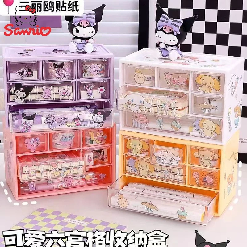 Anime-Sanrio-Kawaii-Storage-Box-Kuromi-Melody-Cinnamoroll-Diy-Drawer ...