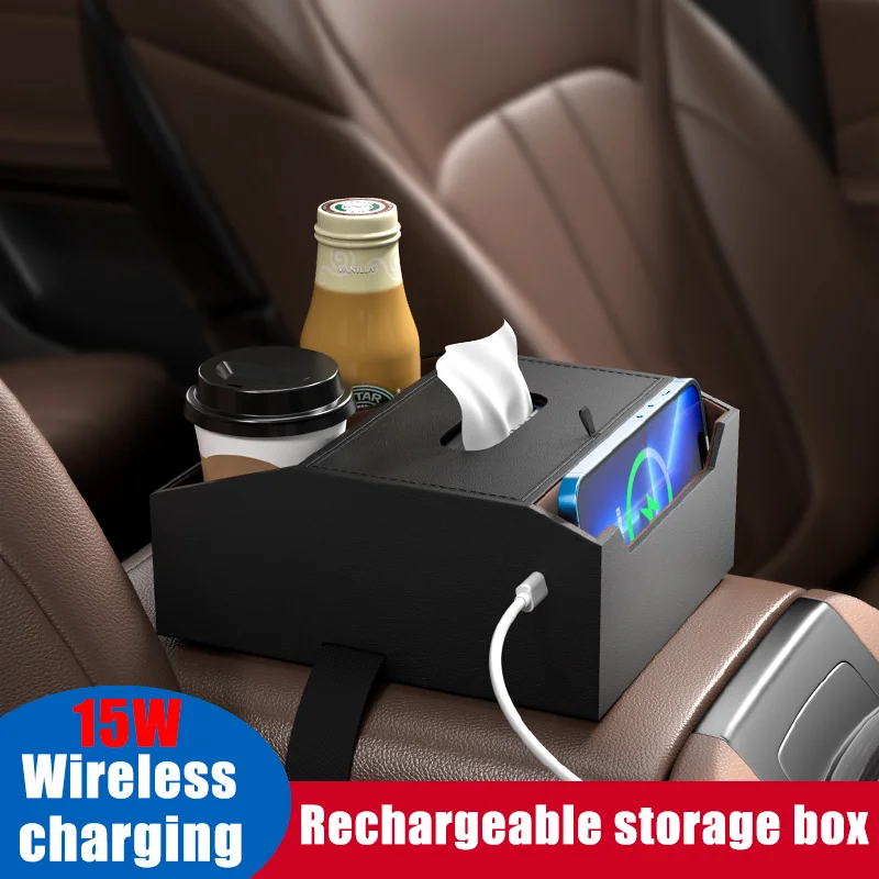 Wireless-charging-storage-box-Car-armrest-box-storage-box-High-end ...
