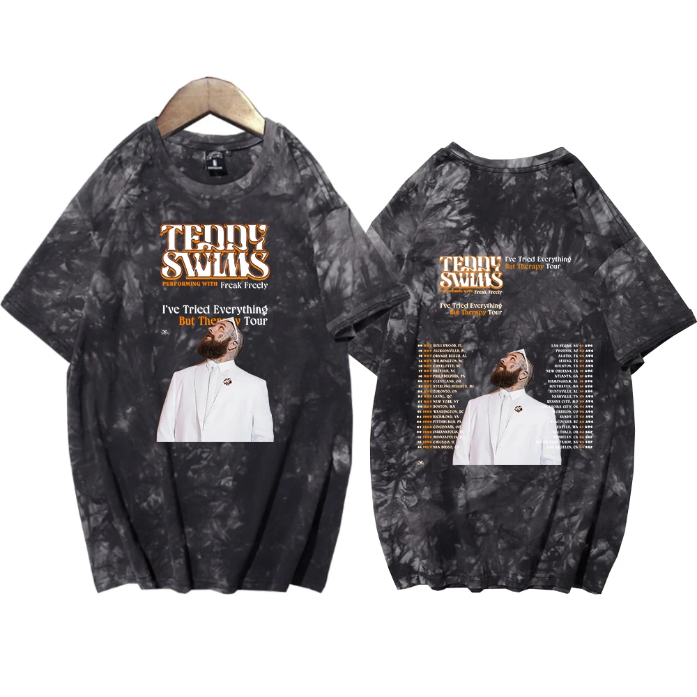 Teddy Swims Tour 2025 Tie Dye Shirts Unisex Round Neck Short Sleeve T ...