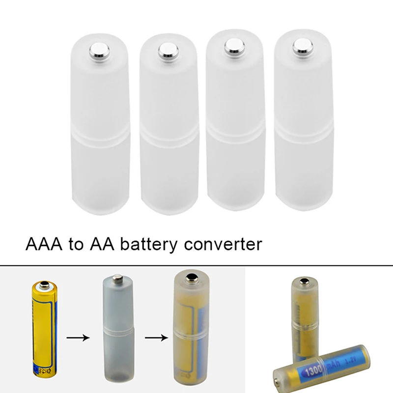 4pcs AAA to AA Size Battery Converter Adapter Batteries Holder Durable ...