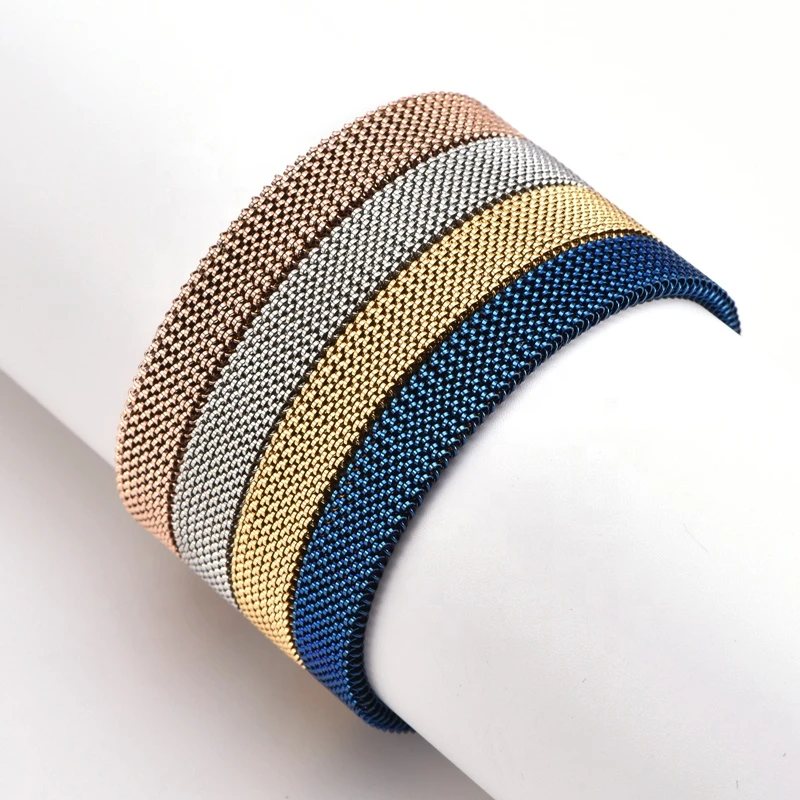 New Fashion Stainless Steel Jewelry Elastic Spring Wrist Band Stretch ...
