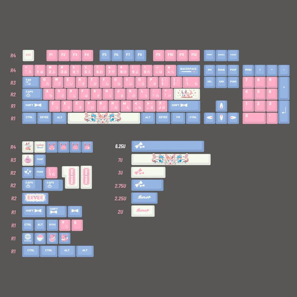 Mechanical-Keyboard-PBT-Keycap-Faerie-Pink-Blue-Japanese-Cherry-Profile ...