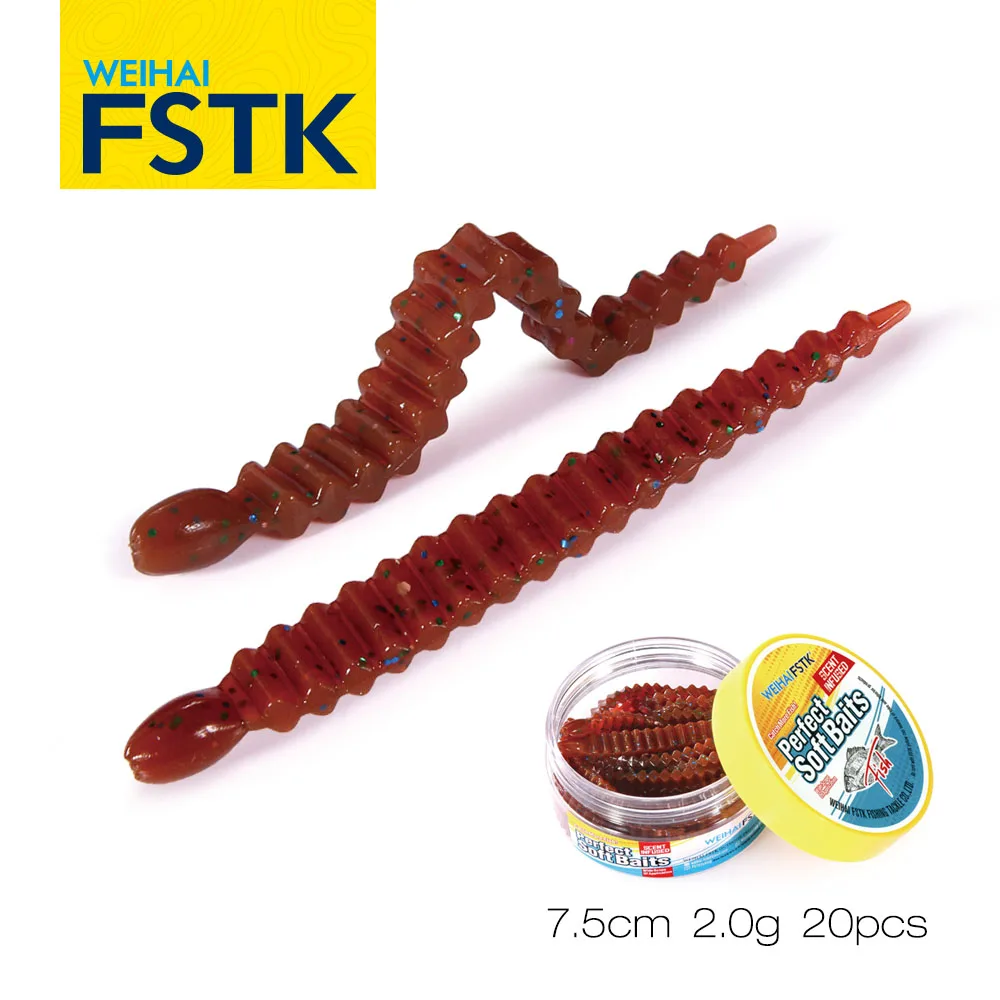 FSTK-New-Soft-Leech-Worm-Trout-Lures-Fishing-Lure-Pesca-3inch-7-5cm-2 ...