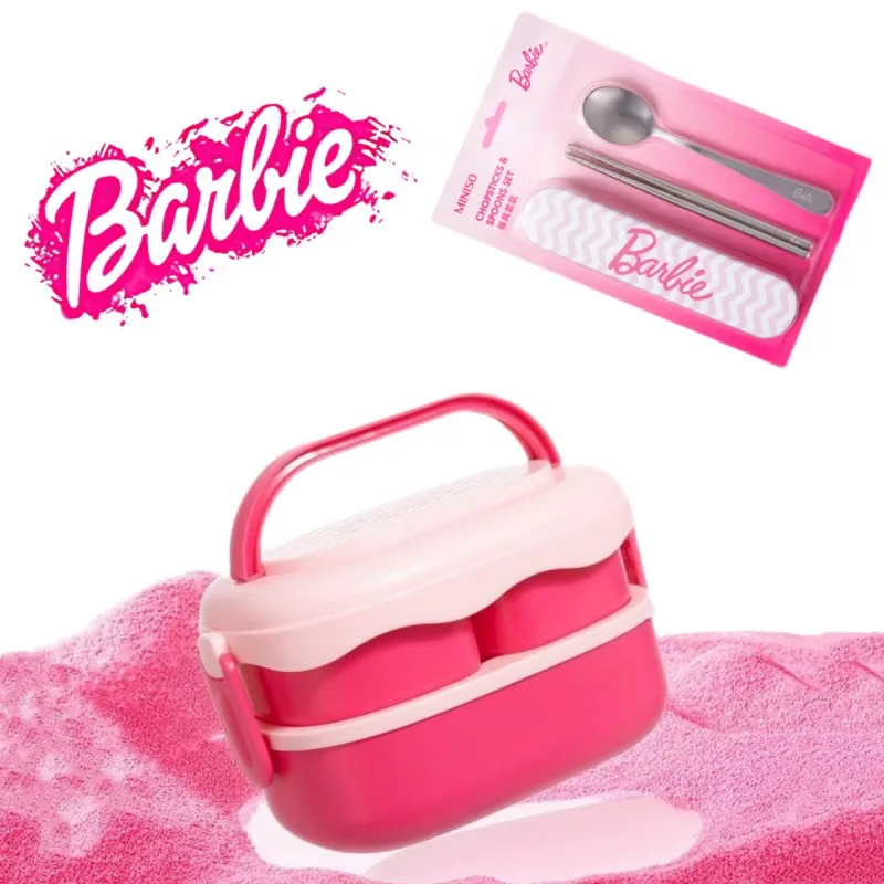 Anime-Miniso-Barbie-Series-Double-Layer-Large-Capacity-Lunch-Box-Cute ...