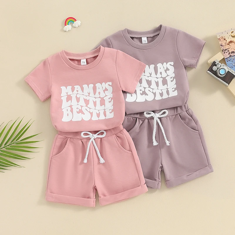Newborn-Infant-Baby-Girl-Summer-Clothing-Set-Letter-Print-Short-Sleeve ...