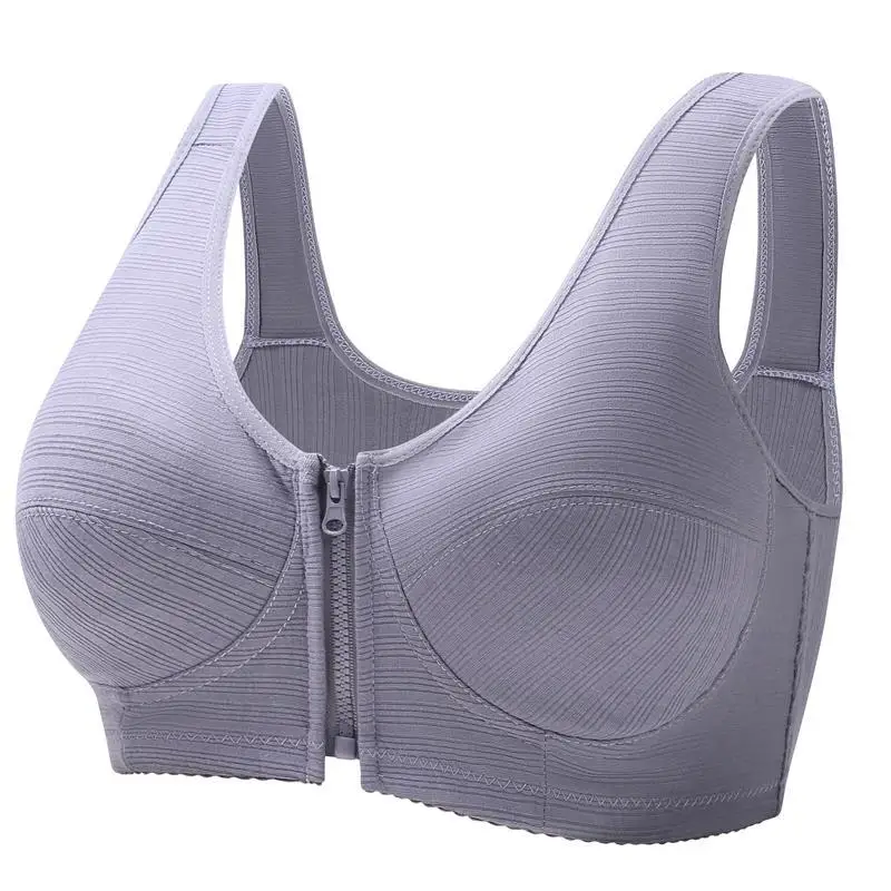 Soft Cotton BC Cup Front Zipper Bra Women's Underwear Sexy No Steel ...