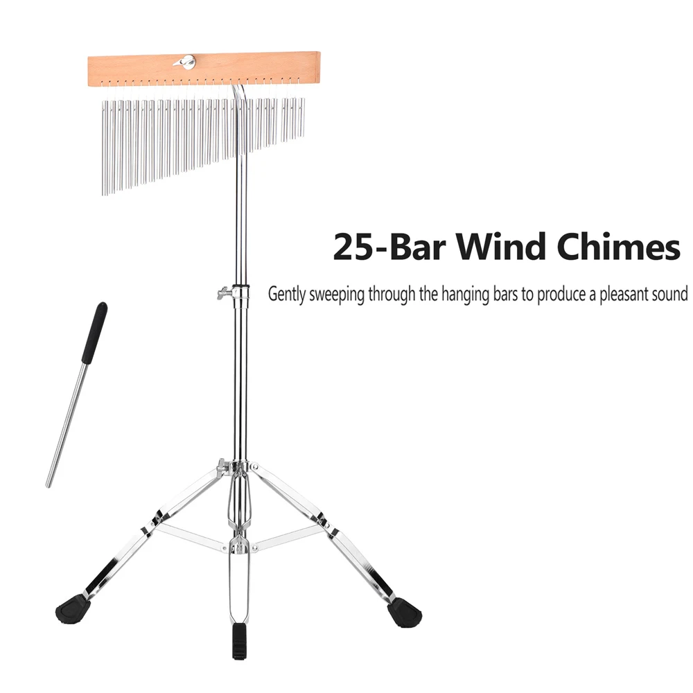 36-Bar-Chimes-Gold-Aluminum-Alloy-Wooden-Bar-25-Bells-20-Tone-Table-Top ...