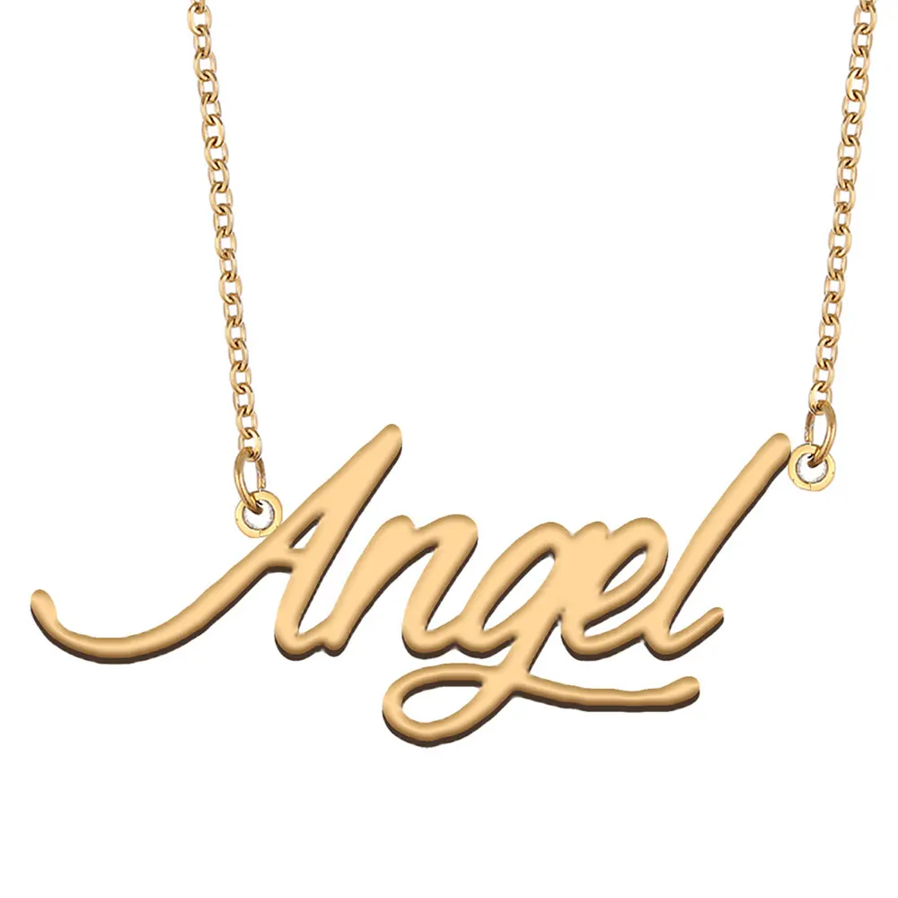 Angel-Name-Necklace-for-Women-Script-Letter-Pendant-Gold-Color ...