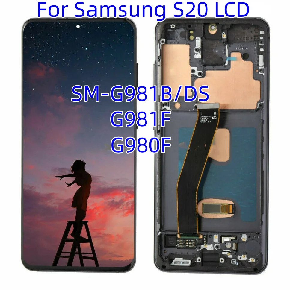 Amoled original display lcd para samsung galaxy s20 lcd g980 g980u g980f/ds display touch screen ...