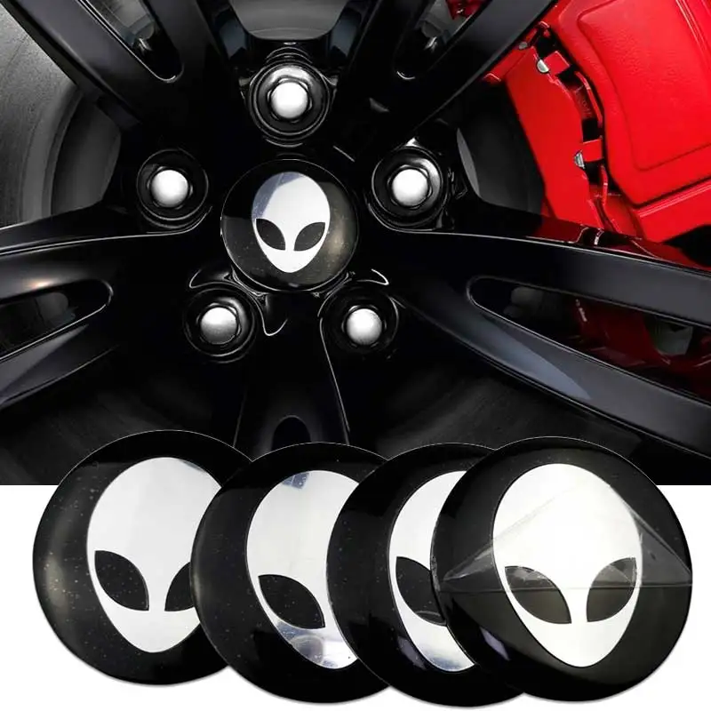 Universal-Alien-Logo-Car-Tire-Hub-Emblem-Wheel-Center-Sticker-Decal-For ...