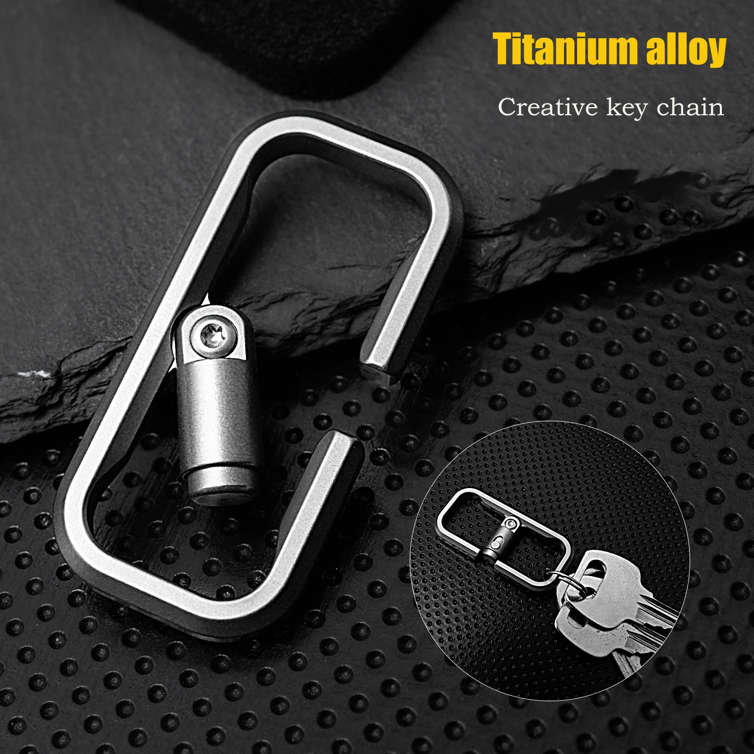 Titanium-Alloy-Press-Lock-Position-Keychain-Creative-Quick-Release-Car ...