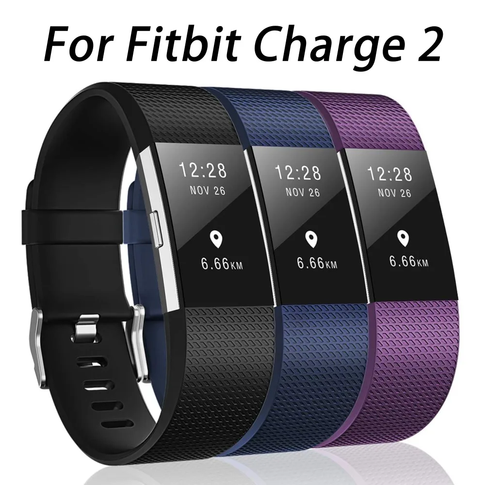 Soft Sillicone Band Strap For Fitbit Charge 2 Wristband Replacement ...