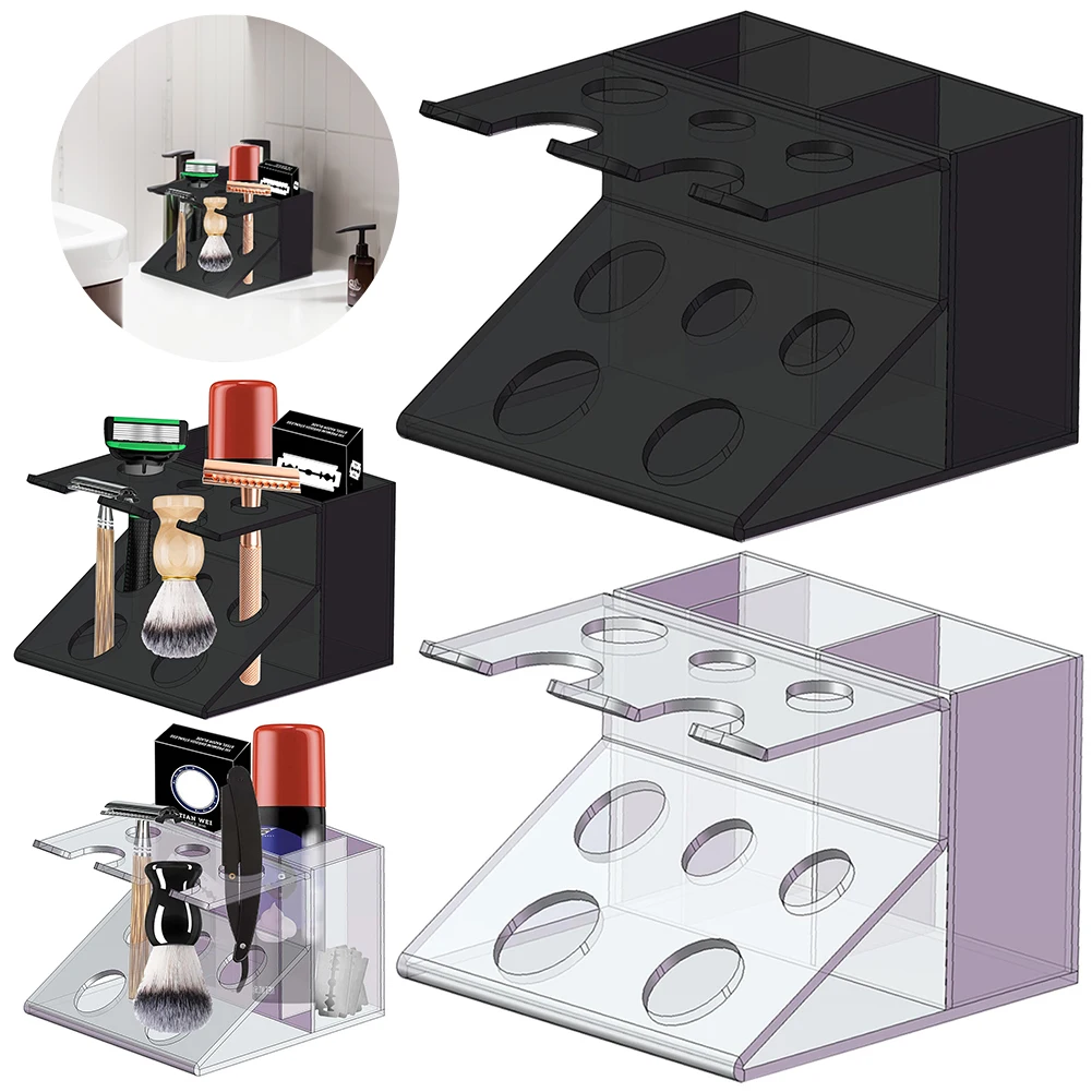 Men-s-Grooming-Stand-Waterproof-Combs-Brushes-Holder-Acrylic-Shaving ...