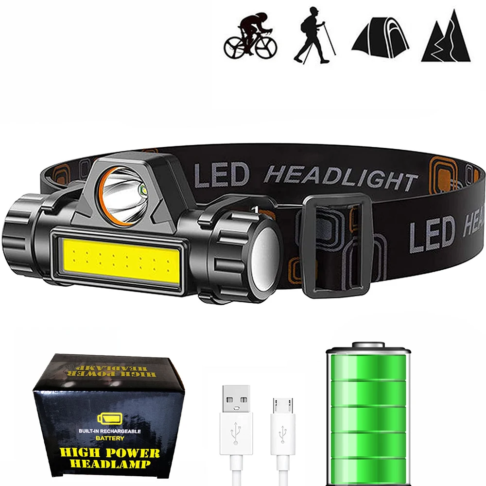 Head Lamp Usb Rechargeable Battery | Fishing Headlight Battery ...