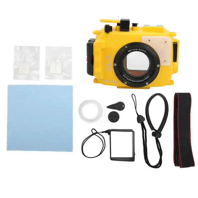 60M-197FT-Waterproof-Case-Underwater-Camera-Housing-Shell-with-Hand-and ...