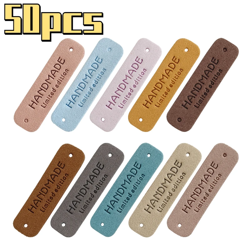 50pcs-set-Small-Handmade-Leather-Clothing-Labels-for-Gift-Hat-Sewing ...