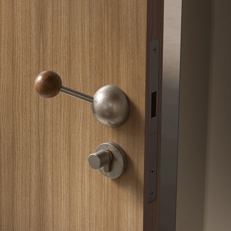 Unique-Spherical-Black-Walnut-Interior-Silent-Door-Lock-Round-Door ...