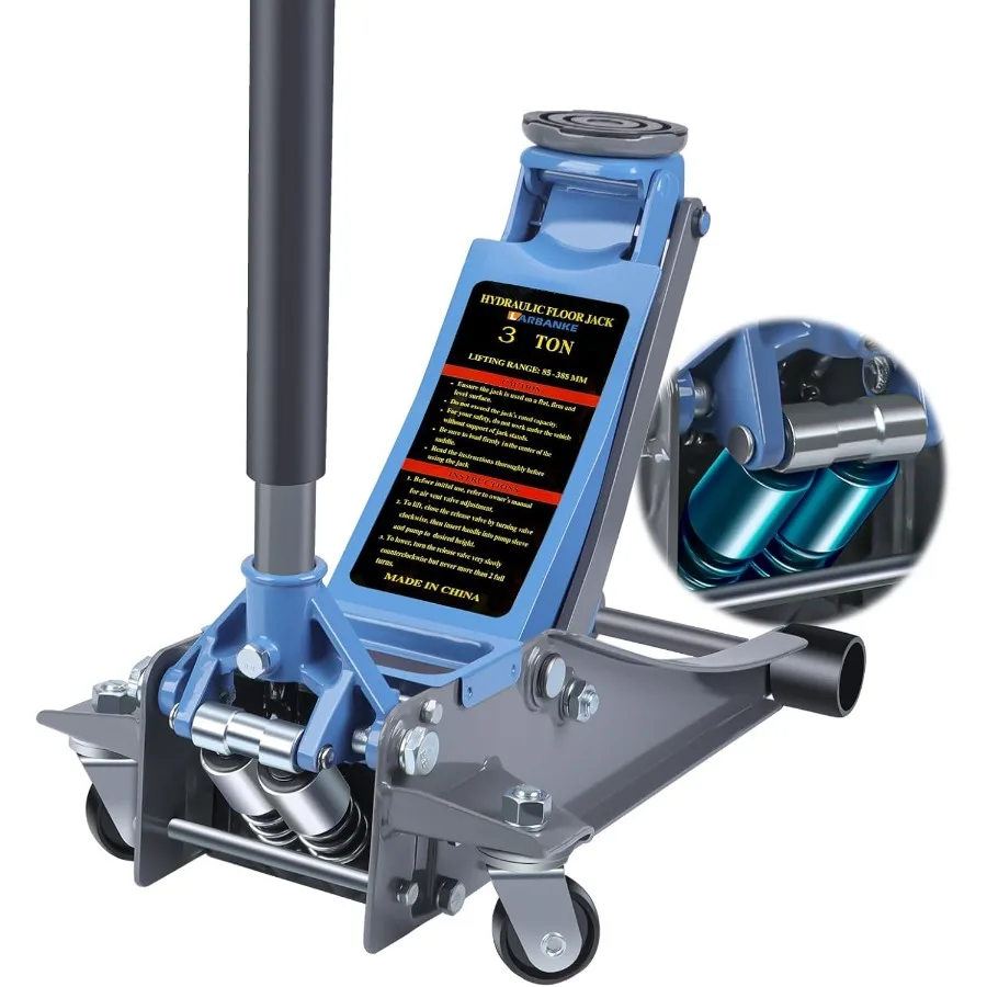 Low-Profile Floor Jack with 3.15-18.31 Lifting Range 3 Ton Capacity ...