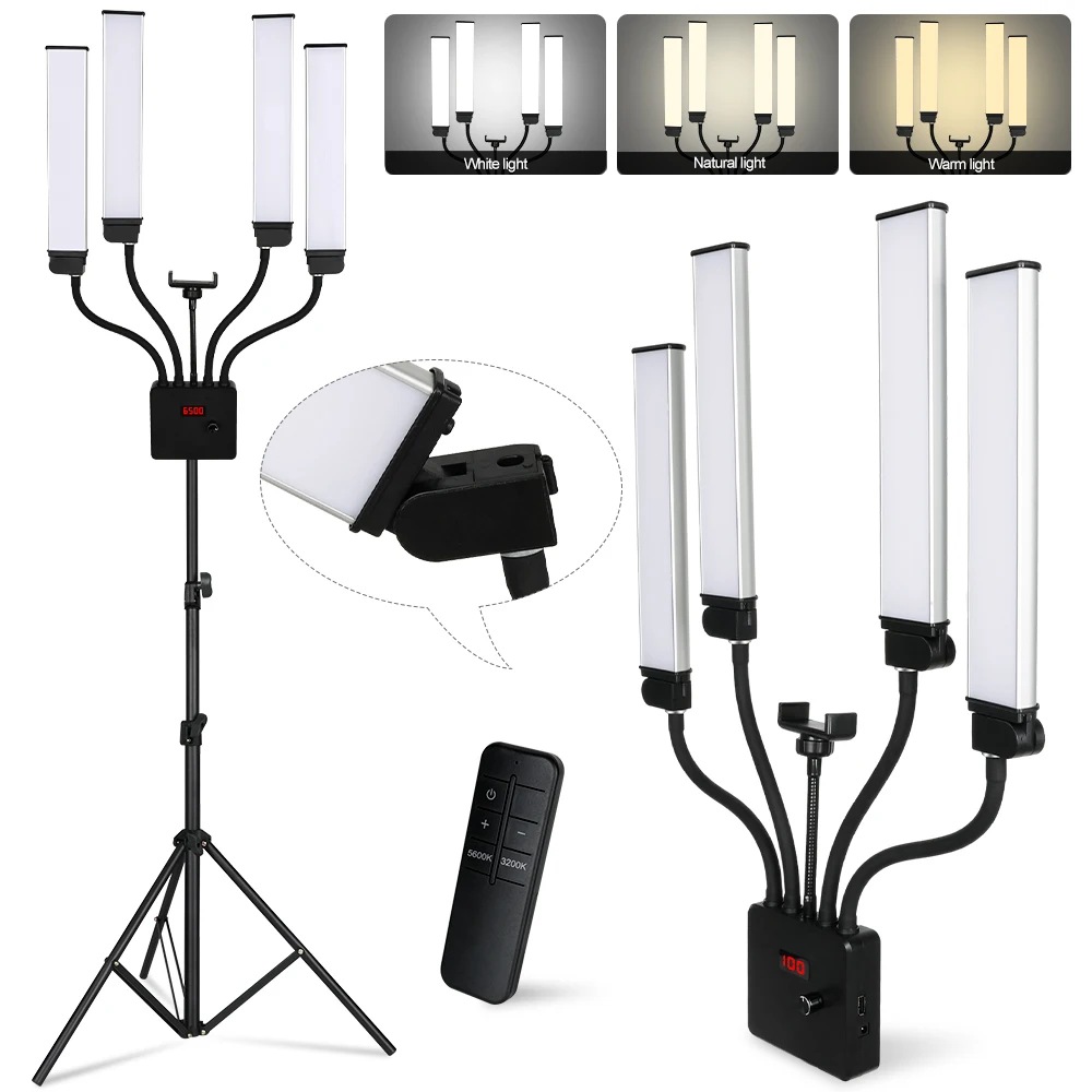 80W-Four-Arms-LED-Light-Photography-Fill-Light-Professional-LED-Floor ...