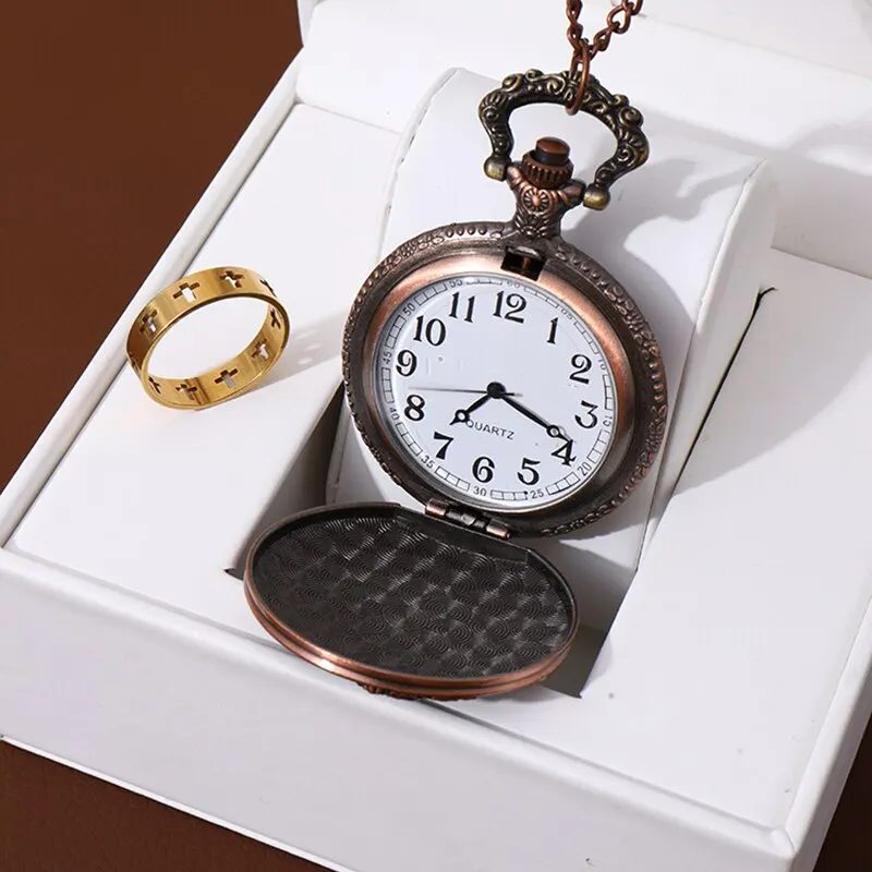 Reloj-de-bolsillo-de-cuarzo-hueco-Vintage-para-hombres-y-mujeres-cadena ...