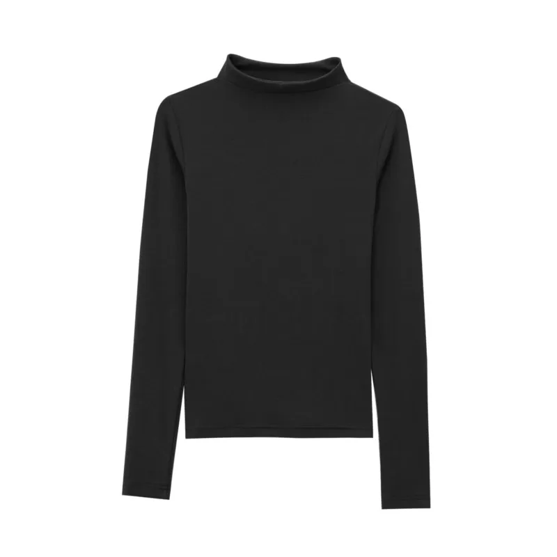 TRAF-High-neck-T-shirt-for-Women-Autumn-Casual-Four-Options-Long-Sleeve ...