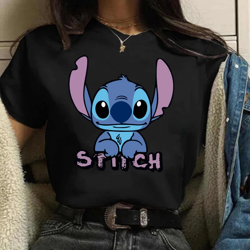 Camiseta-g-tica-de-Stitch-de-Disney-para-mujer-remera-estampada-de-Lilo ...