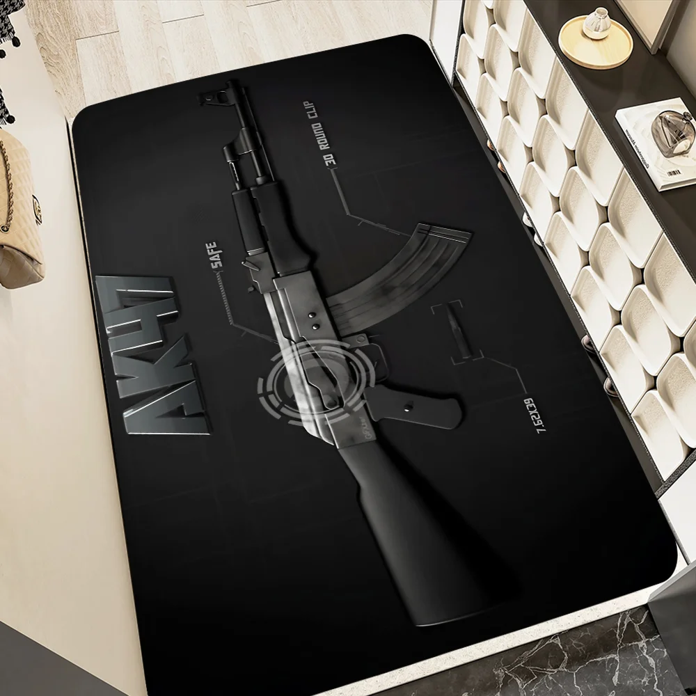 Rifle-Pistol-Revolver-Gun-AK47-Cartoon-Room-Mats-Retro-Multiple-Choice ...