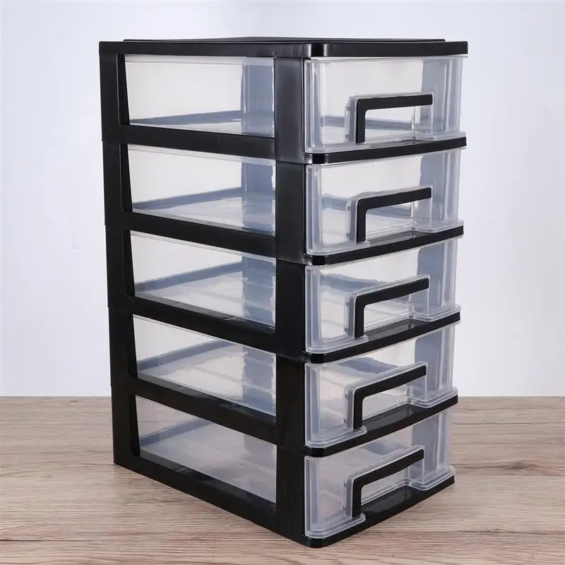 Desktop-Storage-Box-Five-Layer-Storage-Cabinet-Plastic-Drawer-Type ...