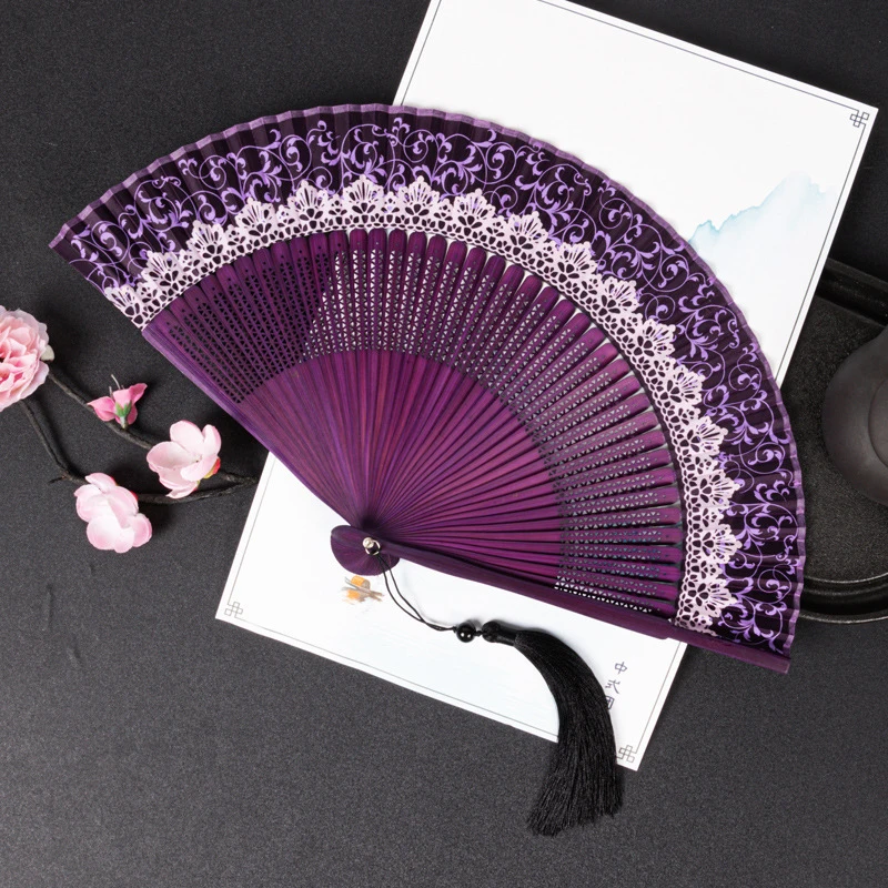 Vintage Exquisite Hollowed Bamboo Bone Fan Quality Chinese Ancient ...