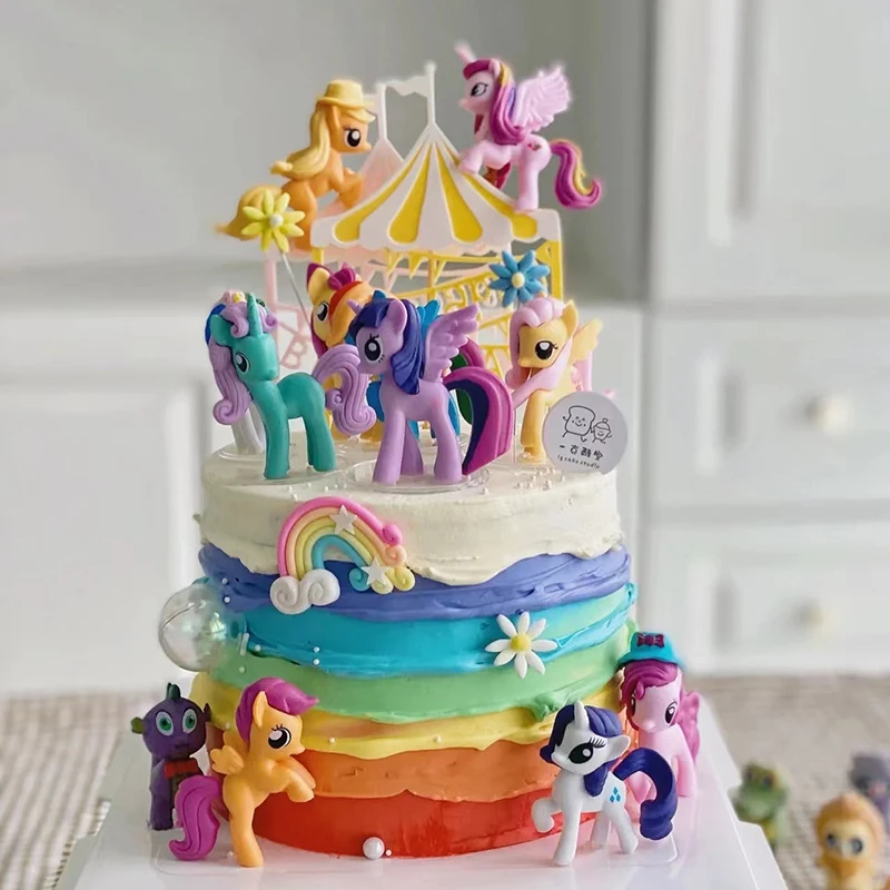 Adorno-para-pastel-de-poni-de-arco-ris-Castillo-de-acr-lico-resina ...