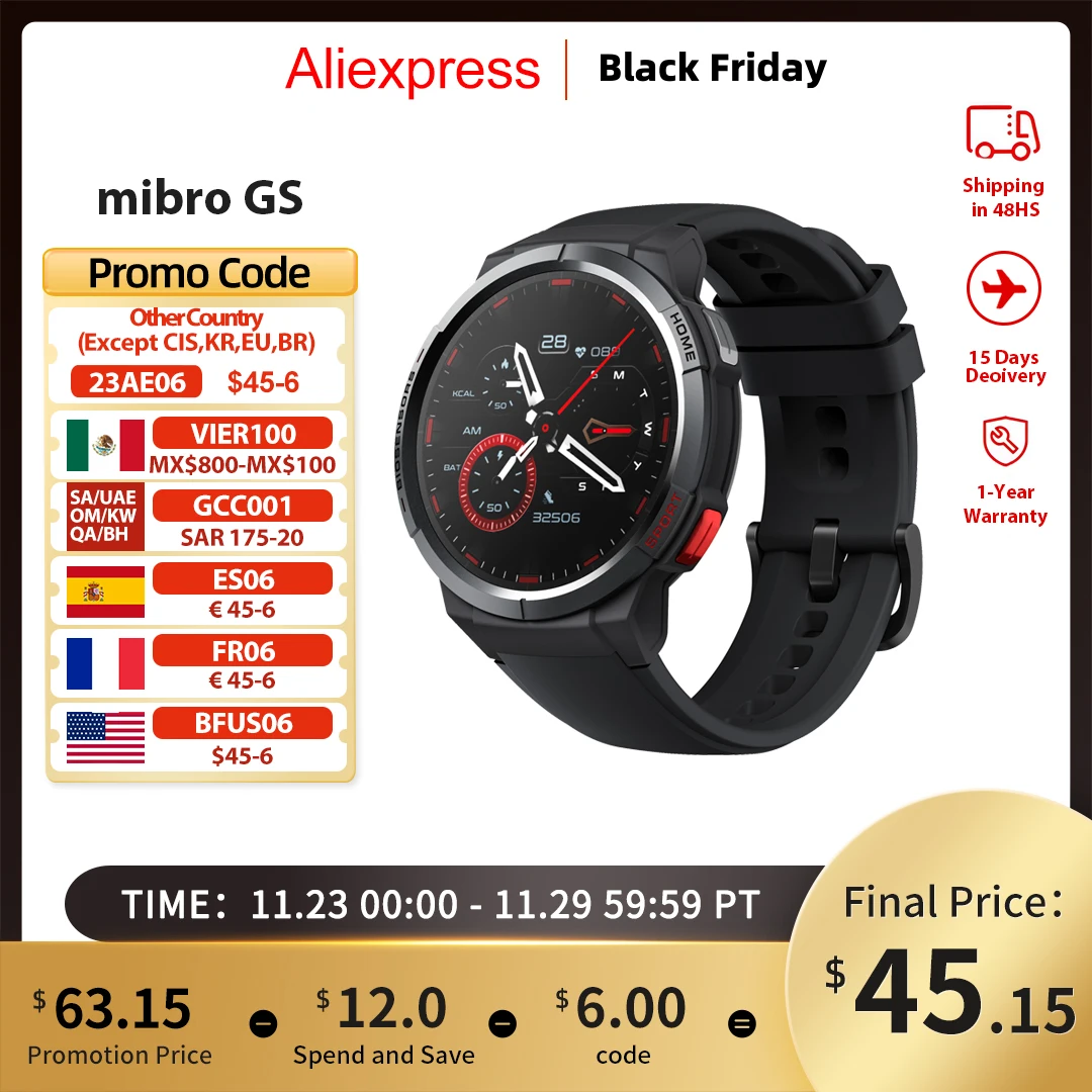 Mibro-GS-Smartwatch-GPS-Positioning-460mAh-Battery-AOD-1-43Inch-AMOLED ...