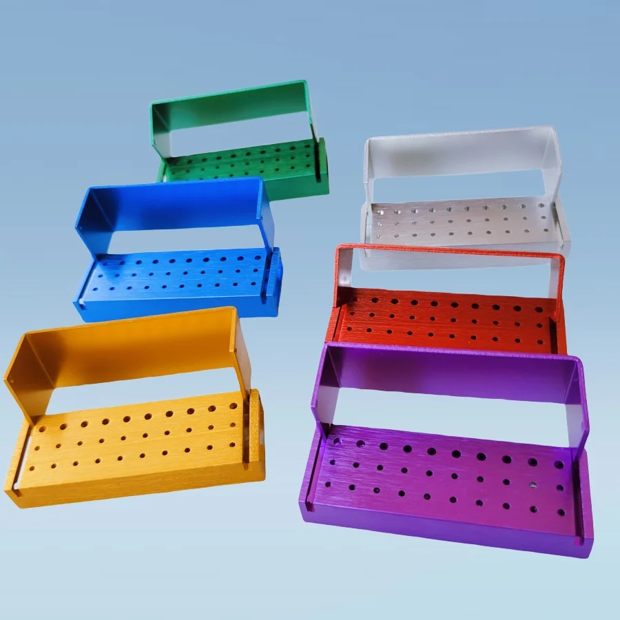 30-Holes-Dental-Bur-Burs-Holder-Block-Disinfection-Aluminium-Box ...