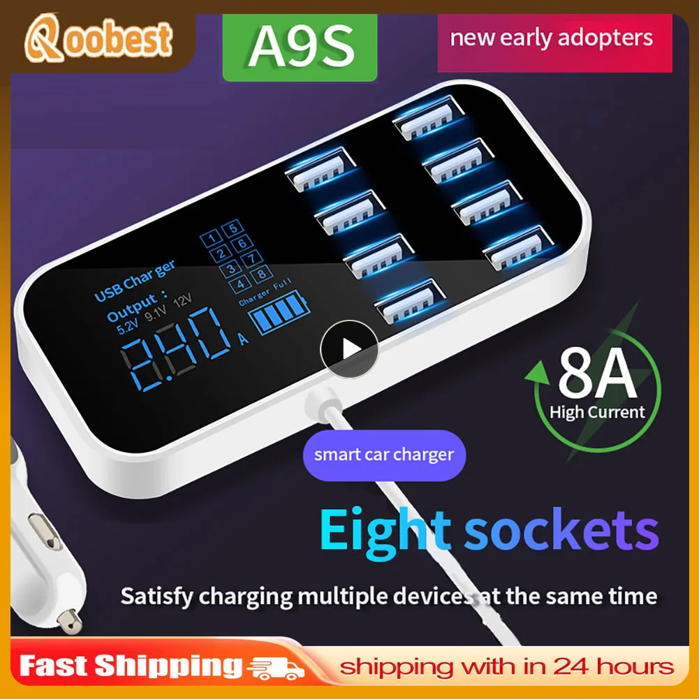 8-Ports-USB-Car-Charger-Fast-Charging-Phone-Charger-Multi-USB-Socket ...