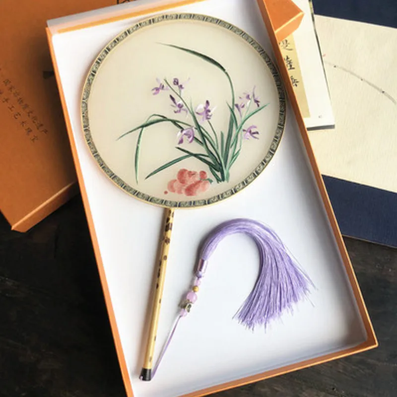 Suzhou embroidery double sided embroidery fan hand embroidered fragrant ...