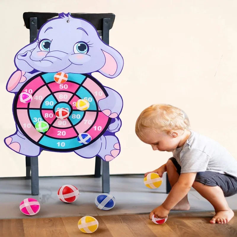 Children Sticky Ball Dart Target Board Cartoon Throw Ball Target Sticky ...