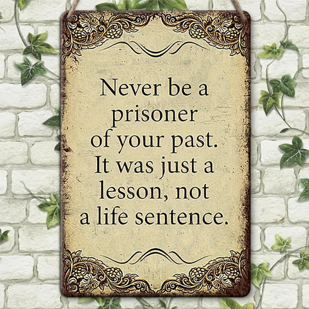 Vintage Metallic Lacquered Wall Sign A Life Sentence Funny Tin Poster ...