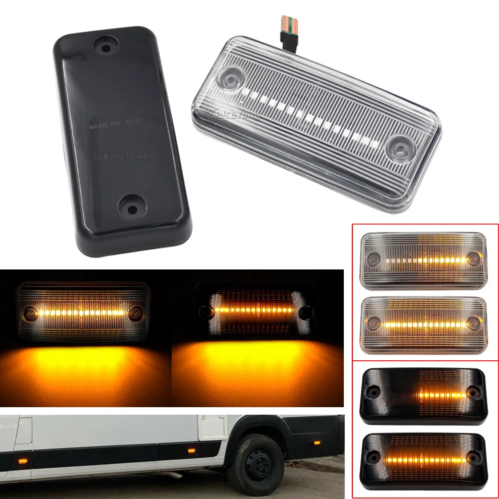 Car Flashing 2Pcs Dynamic Flowing LED Side Marker Light For Iveco Fiat ...