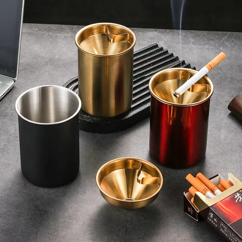 Detachable-Metal-Stainless-Steel-Ashtray-Creative-Funnel-Windproof-Car ...