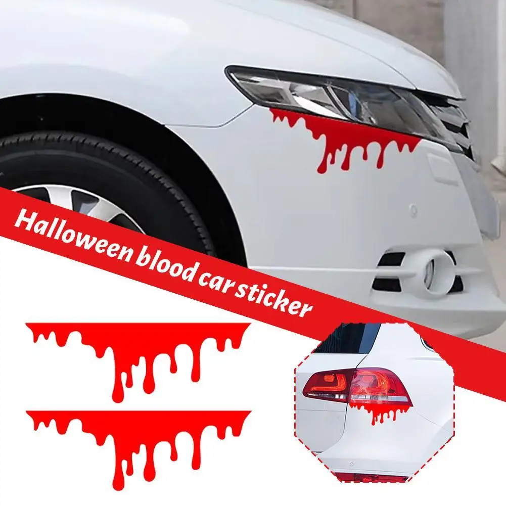 Auto Car Sticker Halloween Red Blood Drips Stickers Auto Body Decal Car ...