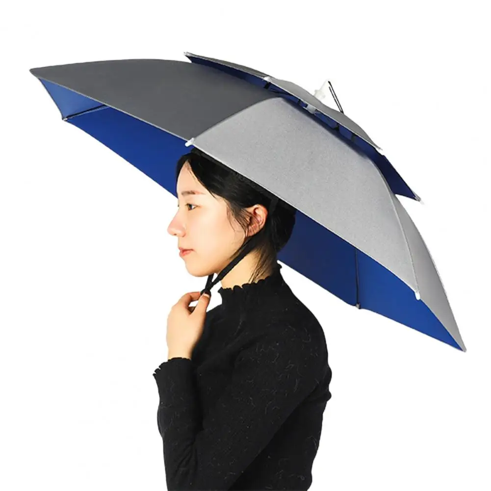 Head-Umbrella-Hat-Durable-Hands-Free-Headwear-Adults-Kids-Sun-Rain ...