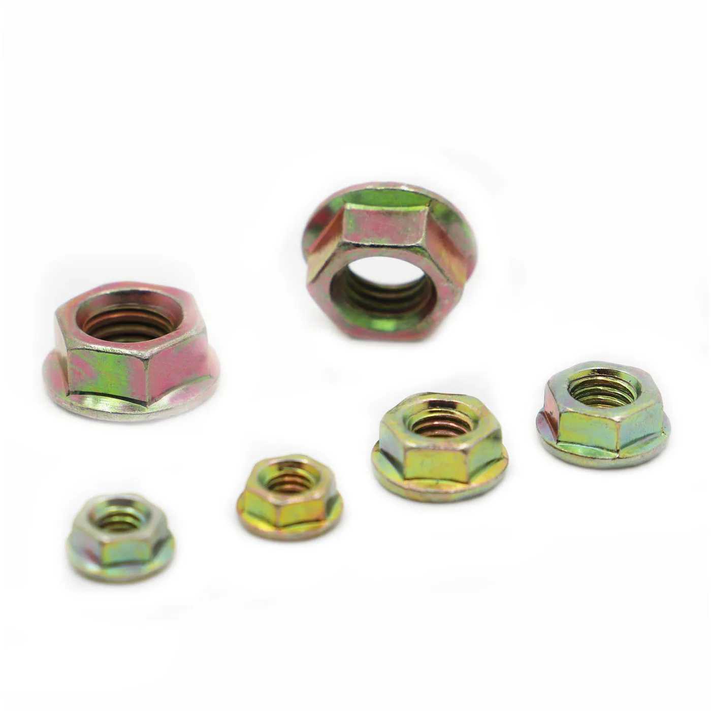 10 50 pces cor zinco aço carbono hexágono bloqueio porca m3 m4 m5 m6 m8 ...
