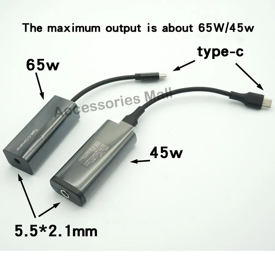 45-65W-Dc-USB-Type-C-Power-Adapter-Converter-Laptop-Power-Jack ...