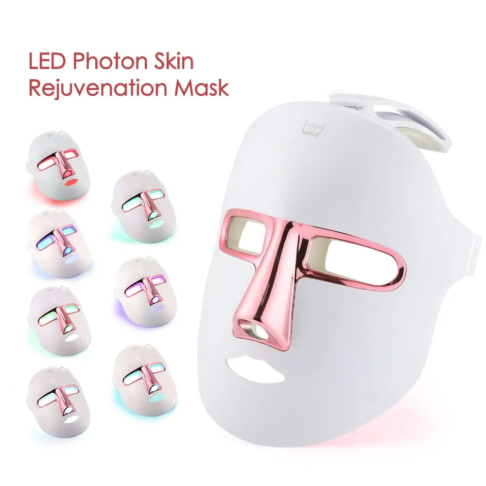Seven-color LED Photon Skin Rejuvenation Instrument 8 Modes Beauty Mask ...