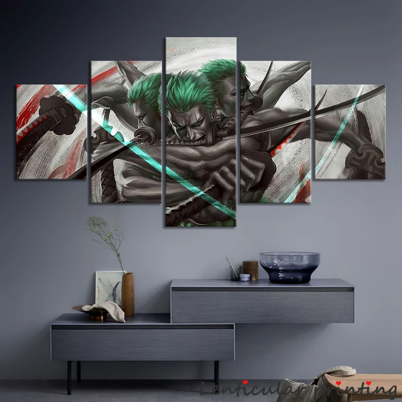 5-Panel-Cartoon-Pictures-Roronoa-Zoro-ONE-PIECE-Anime-Poster-Canvas-Art ...