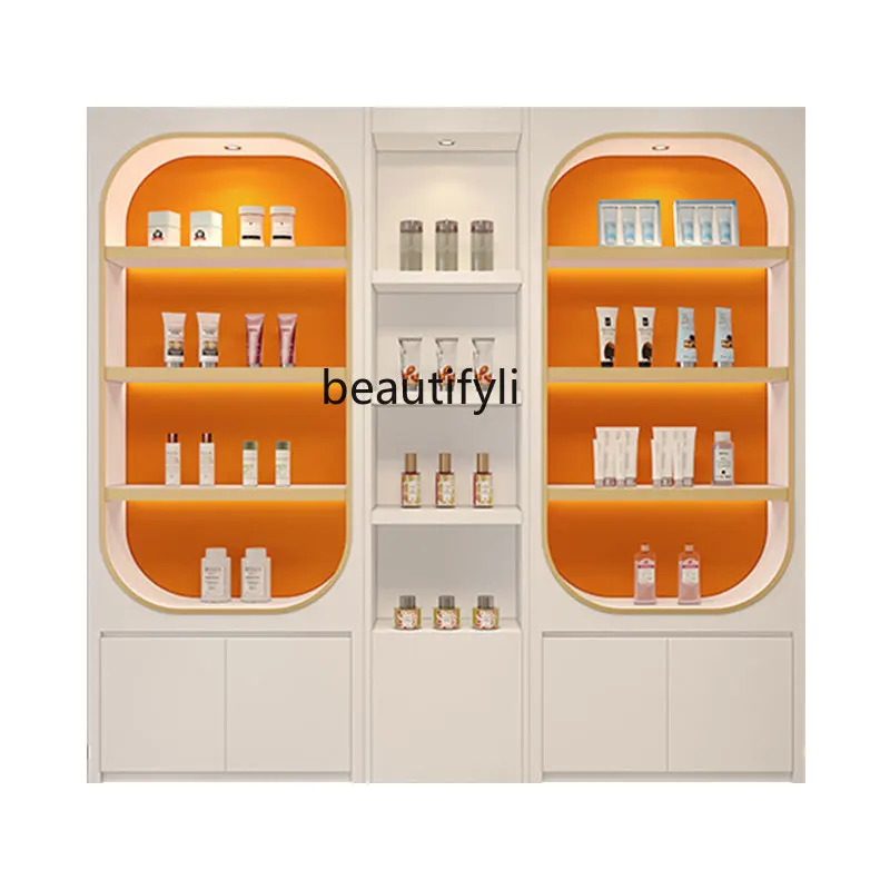 Beauty-Salon-Cosmetics-Display-Cabinet-Paint-Product-Shelf-Skin-Care ...